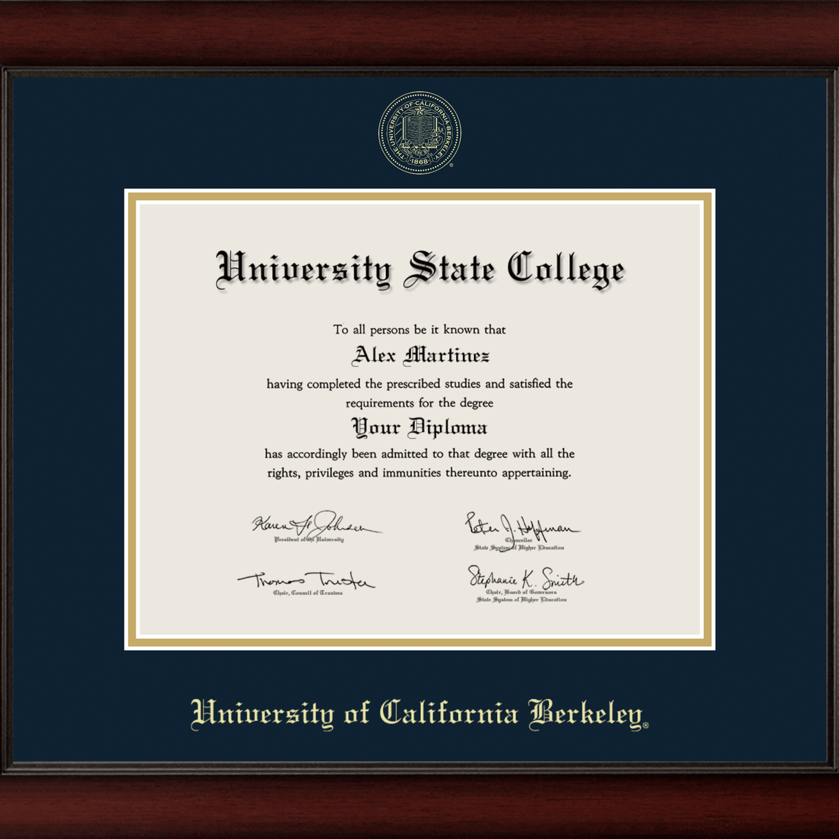UC Berkeley Cherry Wood Diploma Frame – CAPGOWN