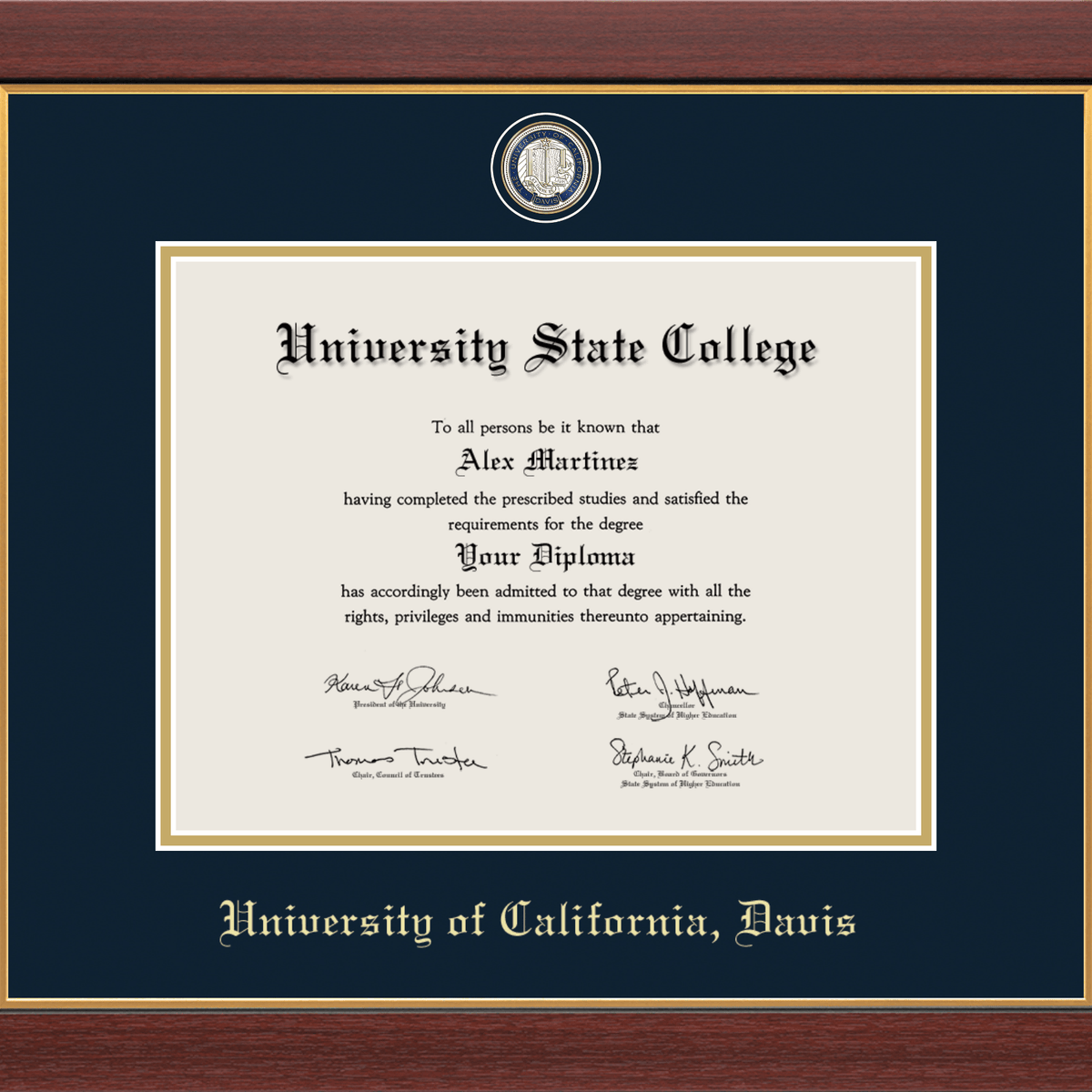 UC Davis Medallion Diploma Frame – CAPGOWN