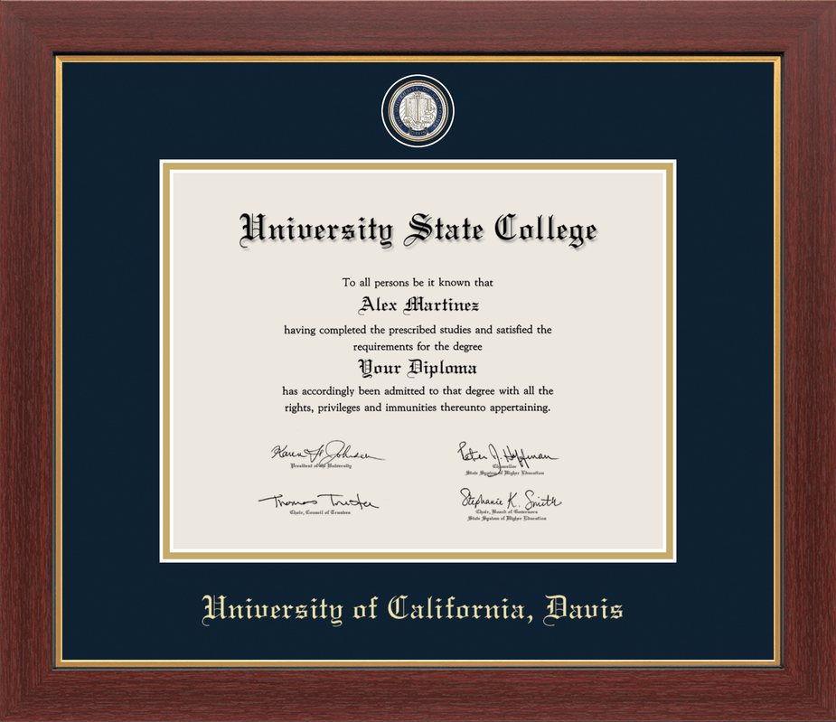 UC Davis Medallion Diploma Frame – CAPGOWN