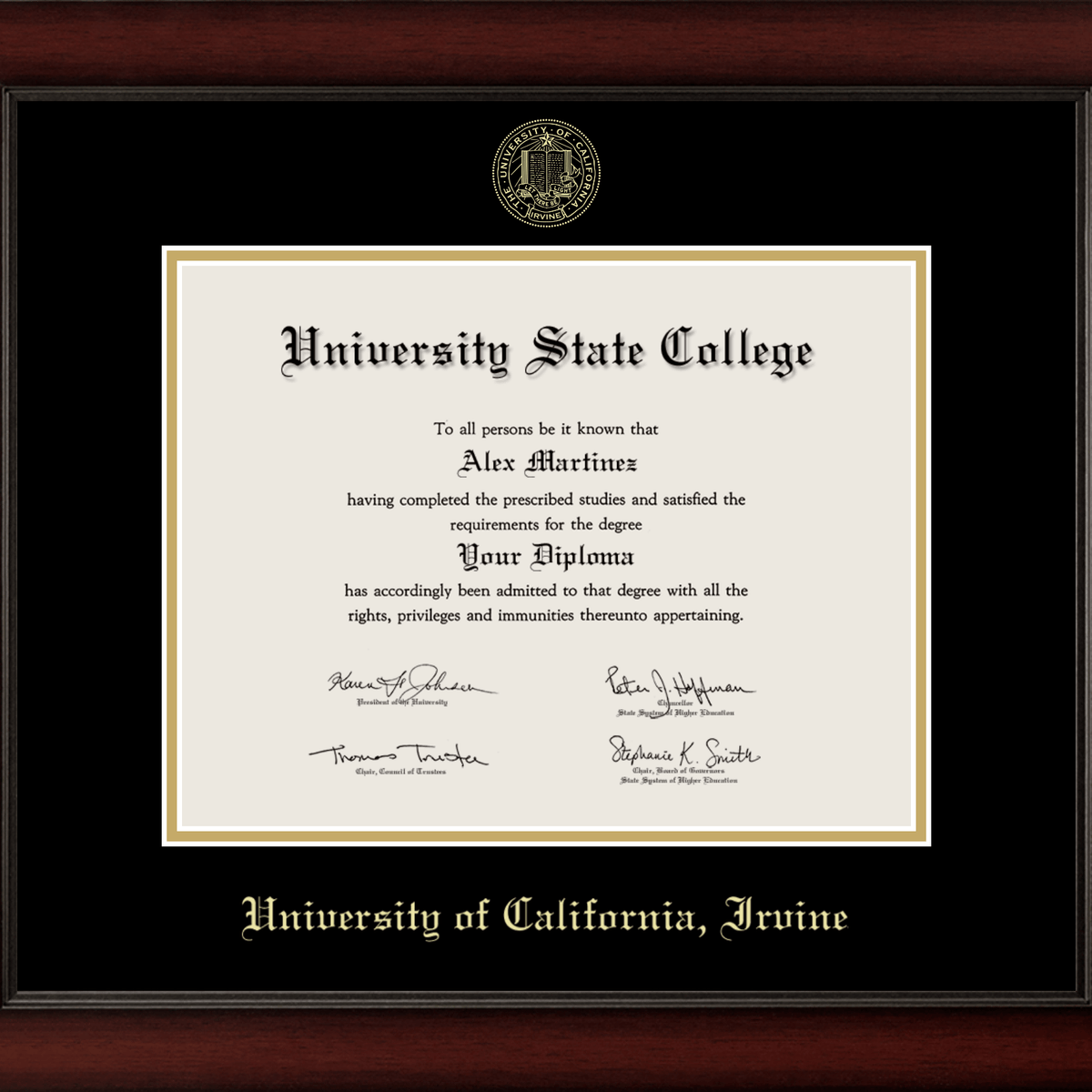 UC Irvine Cherry Wood Diploma Frame – CAPGOWN