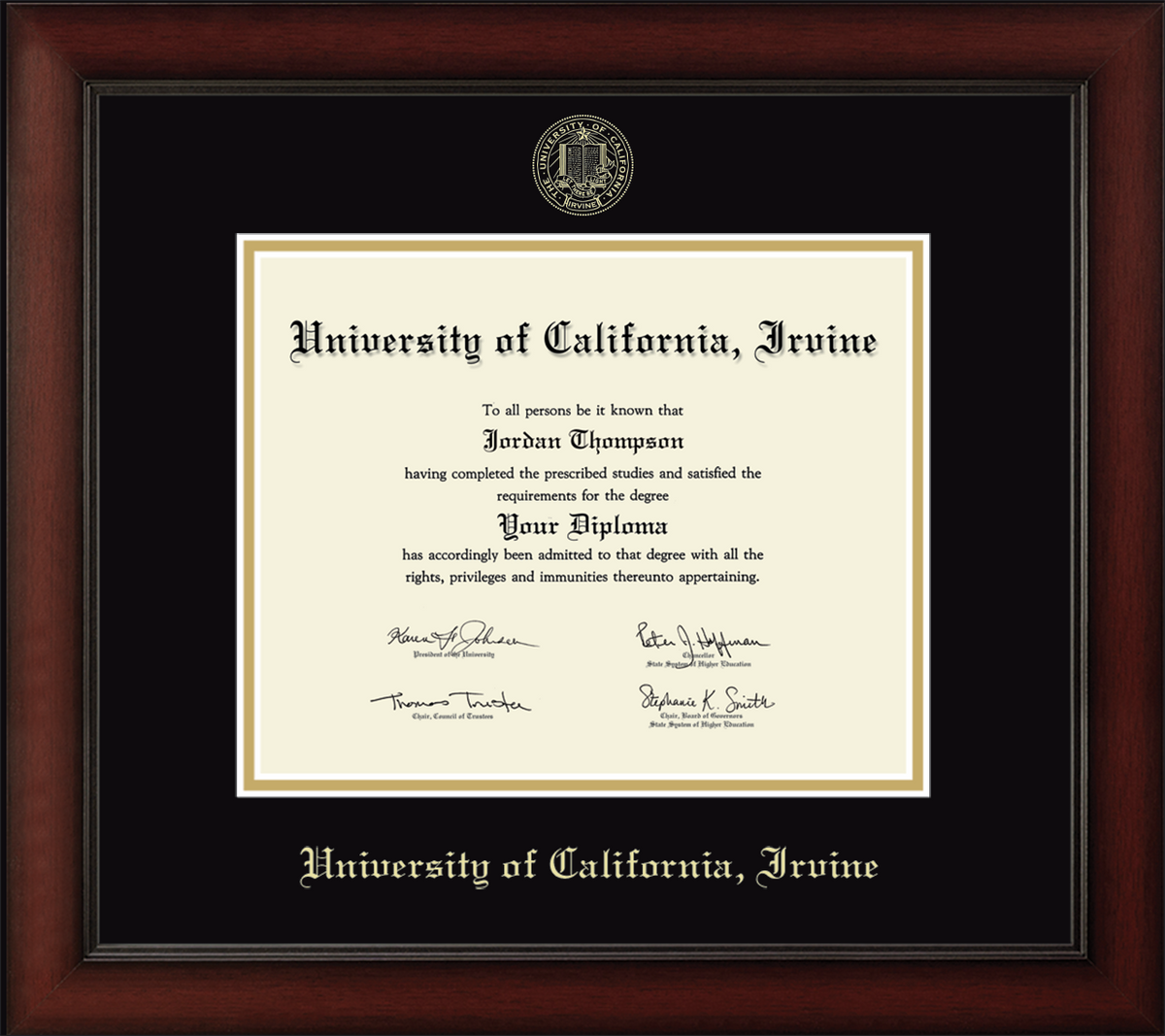 UC Irvine Cherry Wood Diploma Frame – CAPGOWN