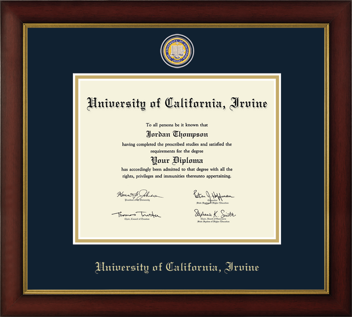 UC Irvine Medallion Diploma Frame – CAPGOWN