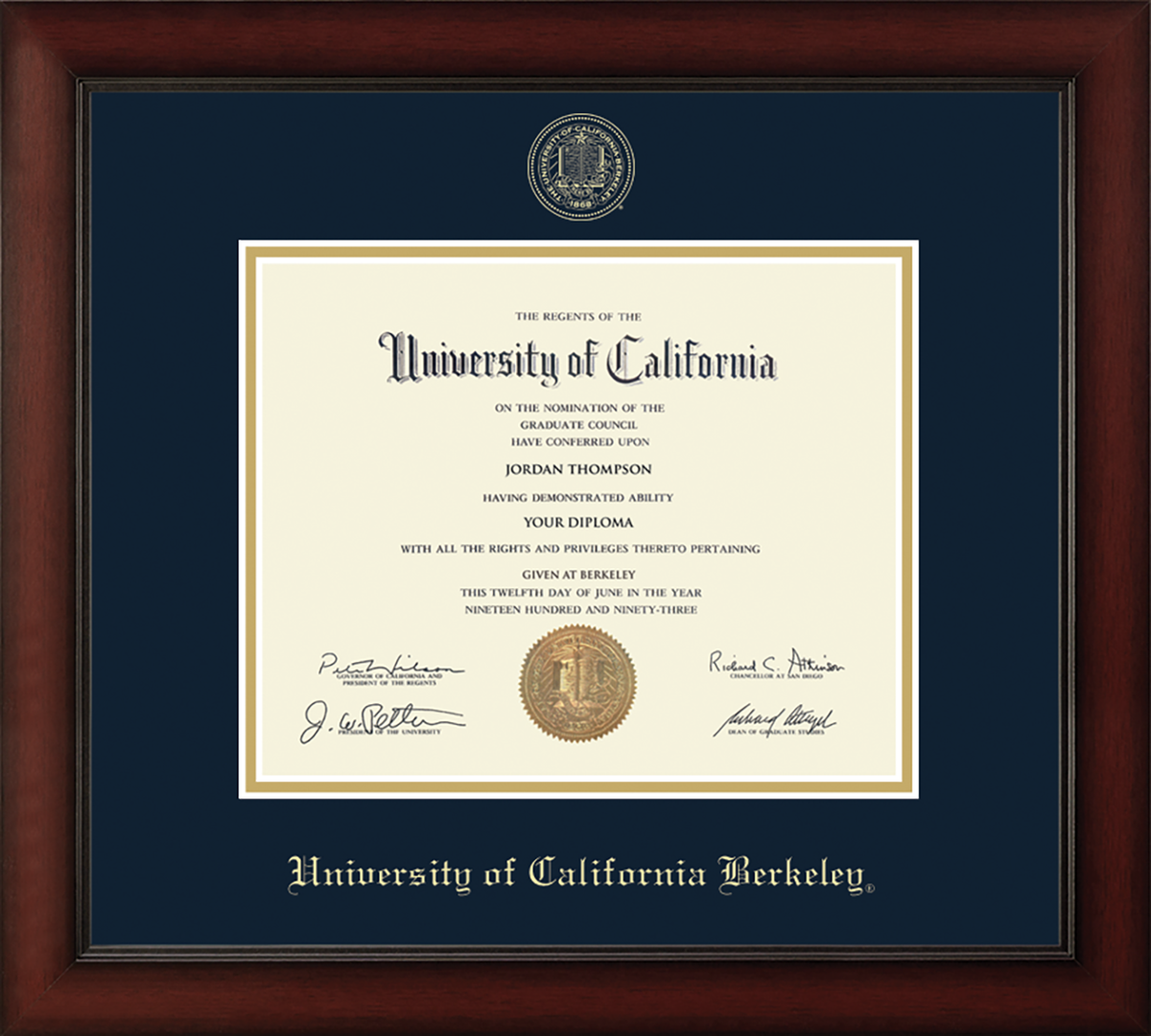 UC Berkeley Cherry Wood Diploma Frame – CAPGOWN