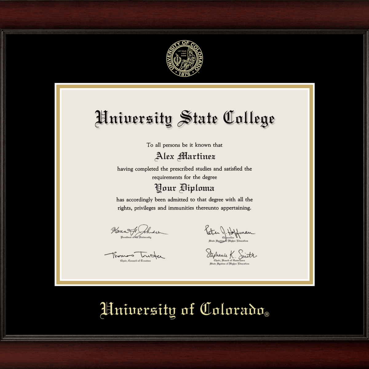 University of Colorado at Boulder Cherry Wood Diploma Frame – CAPGOWN