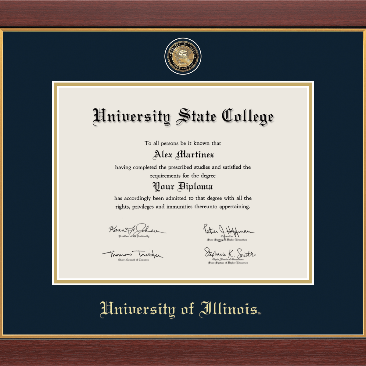 University of Illinois Urbana-Champaign Medallion Diploma Frame – CAPGOWN