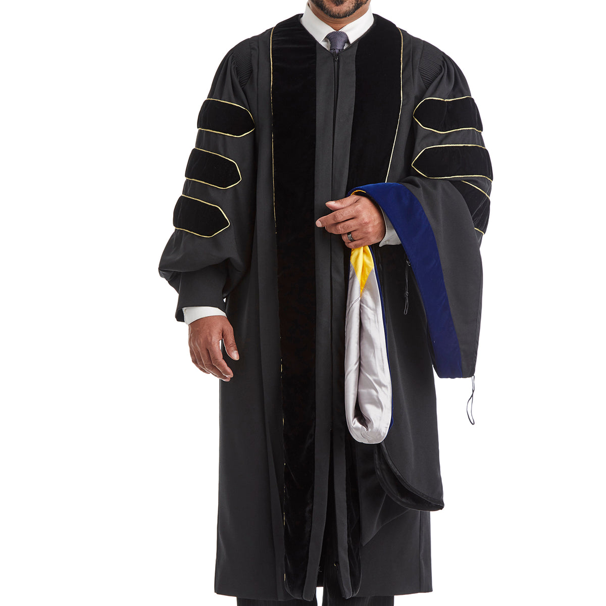 US Military Academy Doctoral Gown, Hood, & Tam (Cap) Regalia Set – CAPGOWN